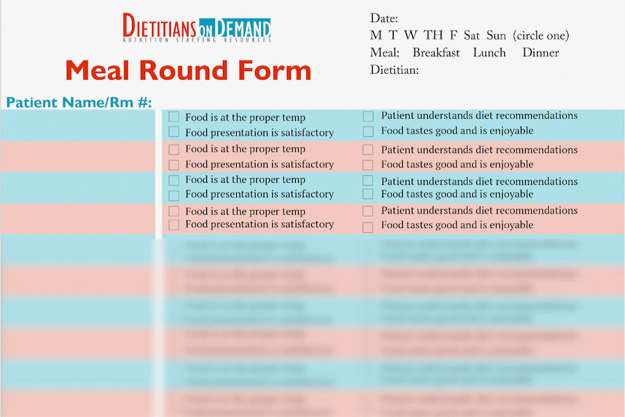 Meal Round Form | Infographic – Dietitians On Demand
