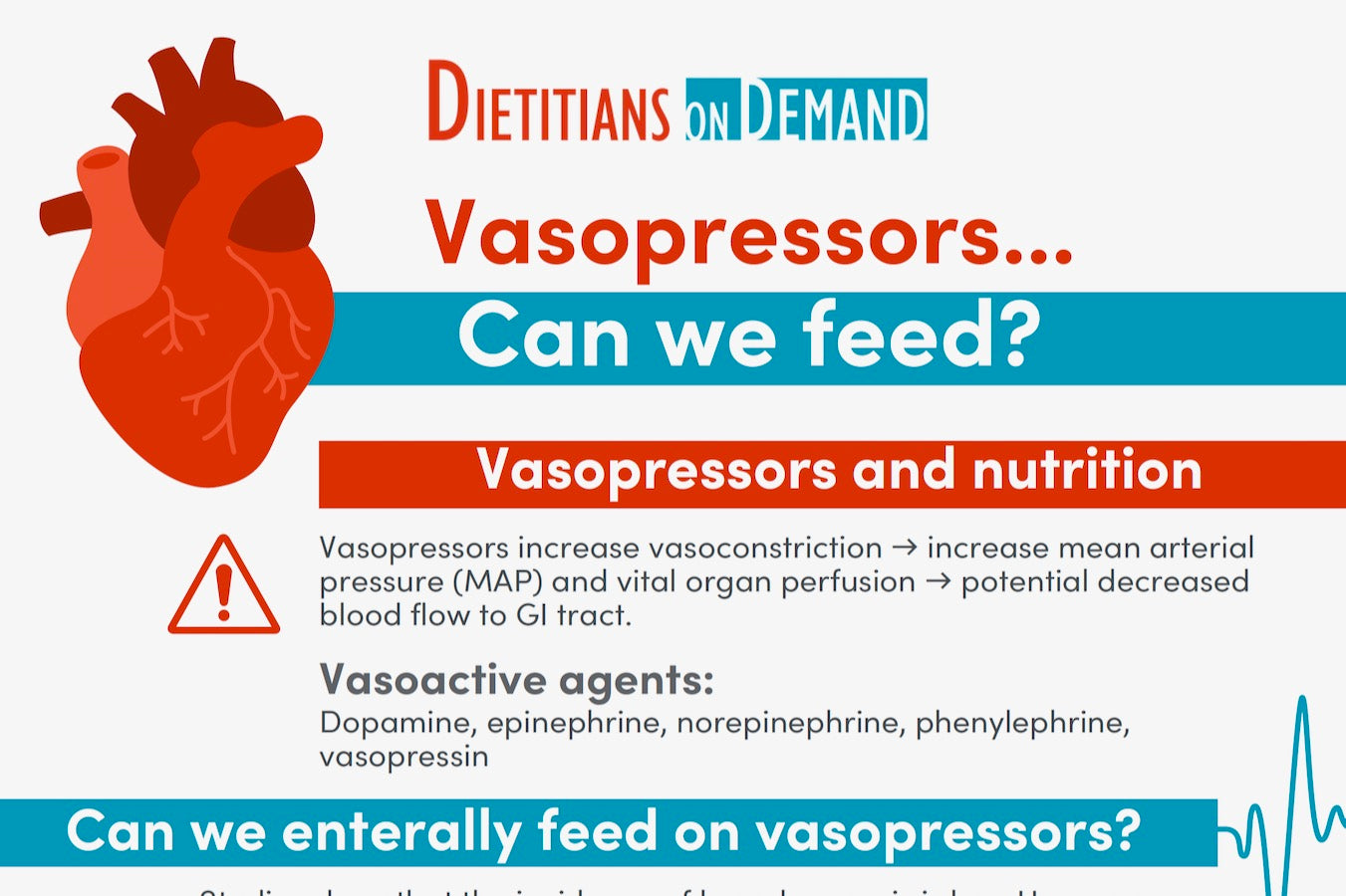 Vasopressors: Can we feed? | Infographic – Dietitians On Demand